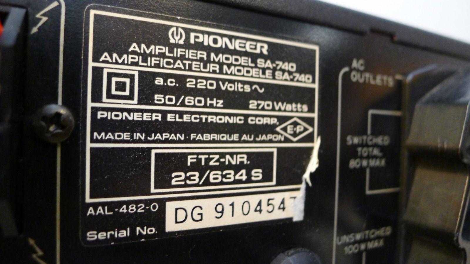 Pioneer Amfi SA-740 Satın Alın | Pikap Kadıköy